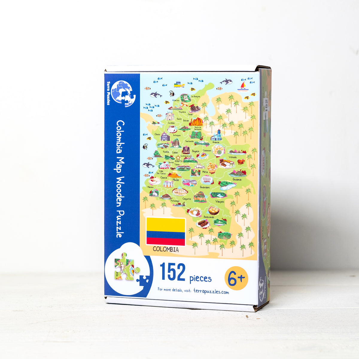 Colombia Illustrated Map Wooden Jigsaw Puzzle for Children and Adults ...