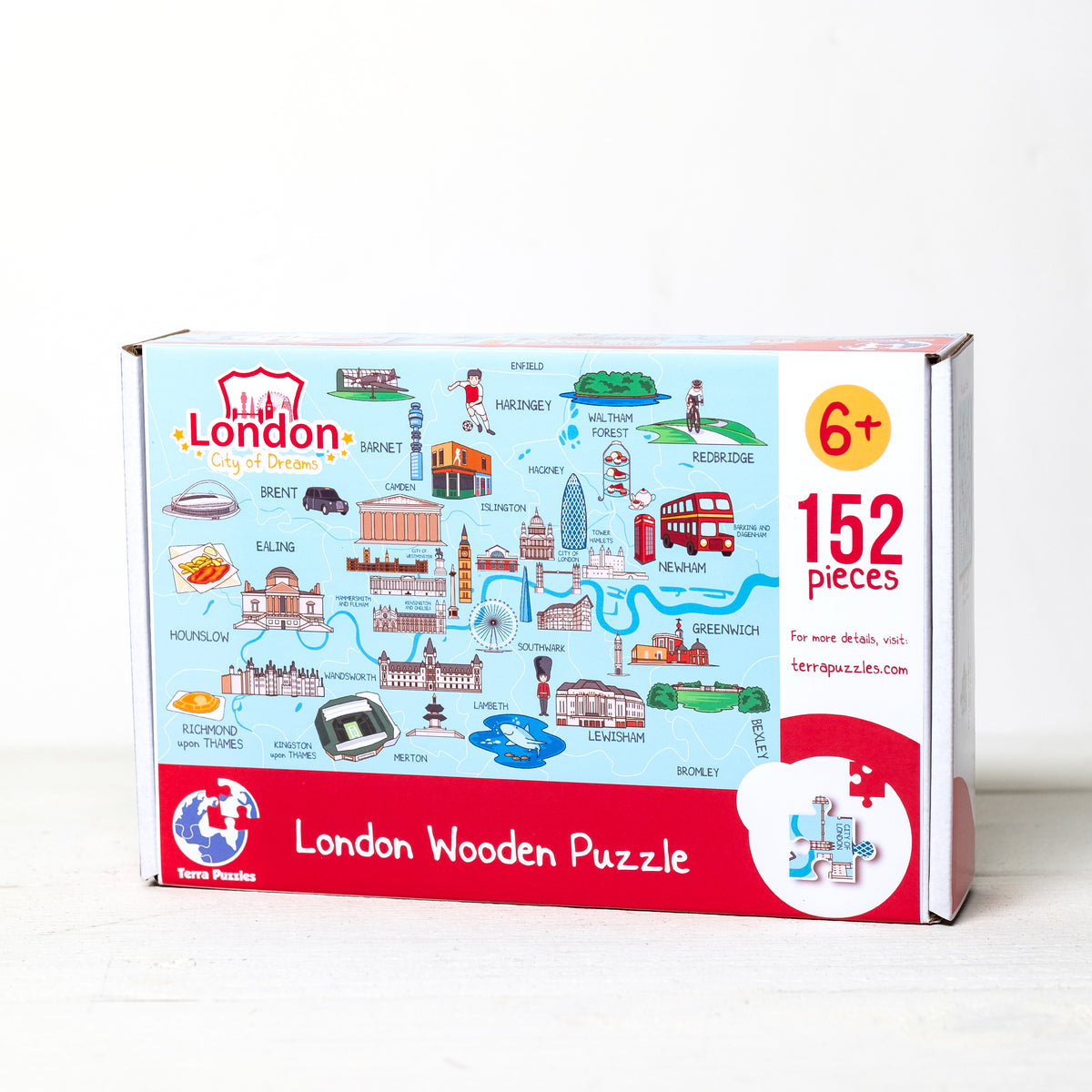 London Illustrated Map Wooden Jigsaw Puzzle for Children and Adults ...