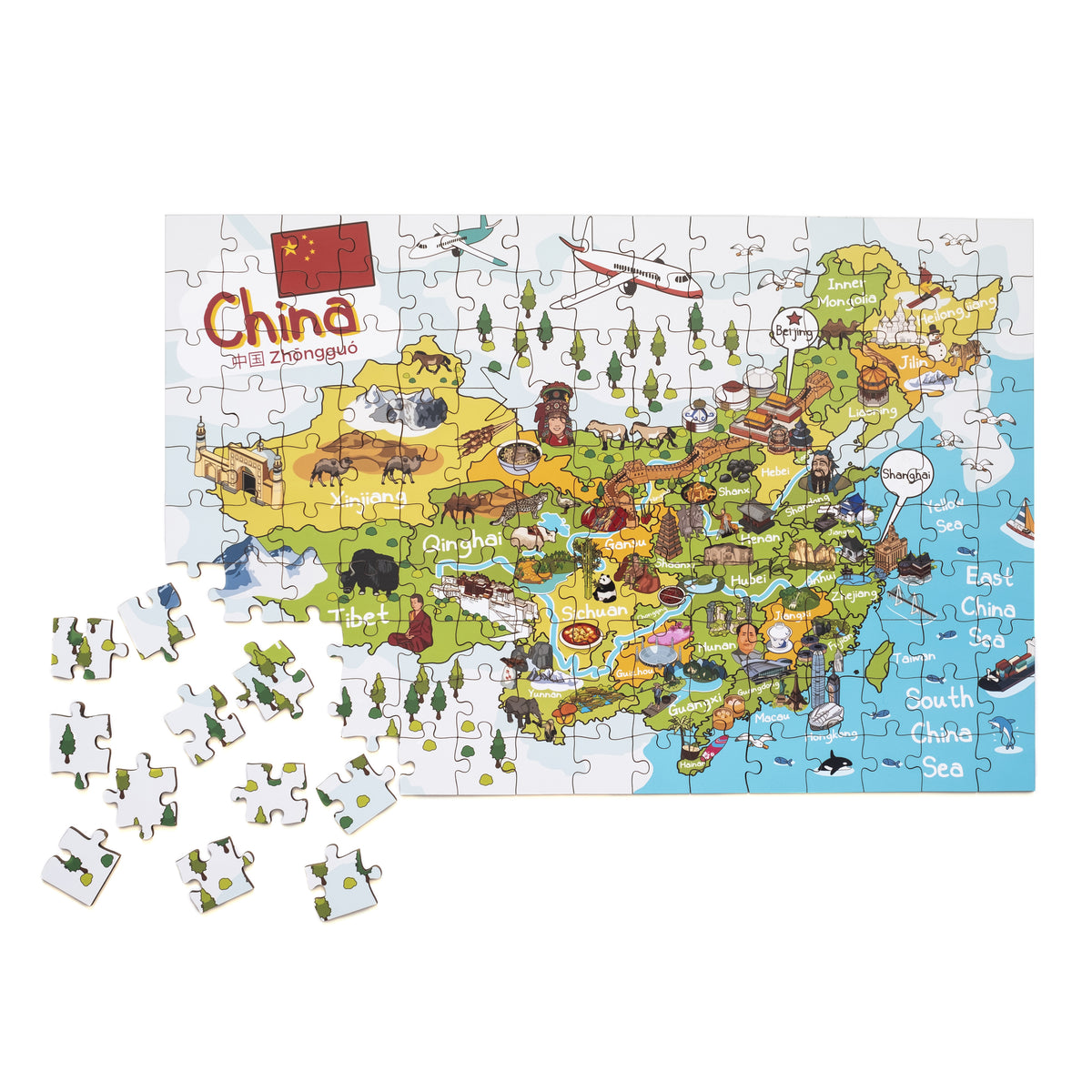 China Illustrated Map Wooden Jigsaw Puzzle for Children and Adults - 1 ...